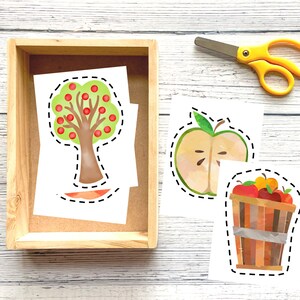 Apple Cutting and Tracing Pages for Preschool Printable - Etsy