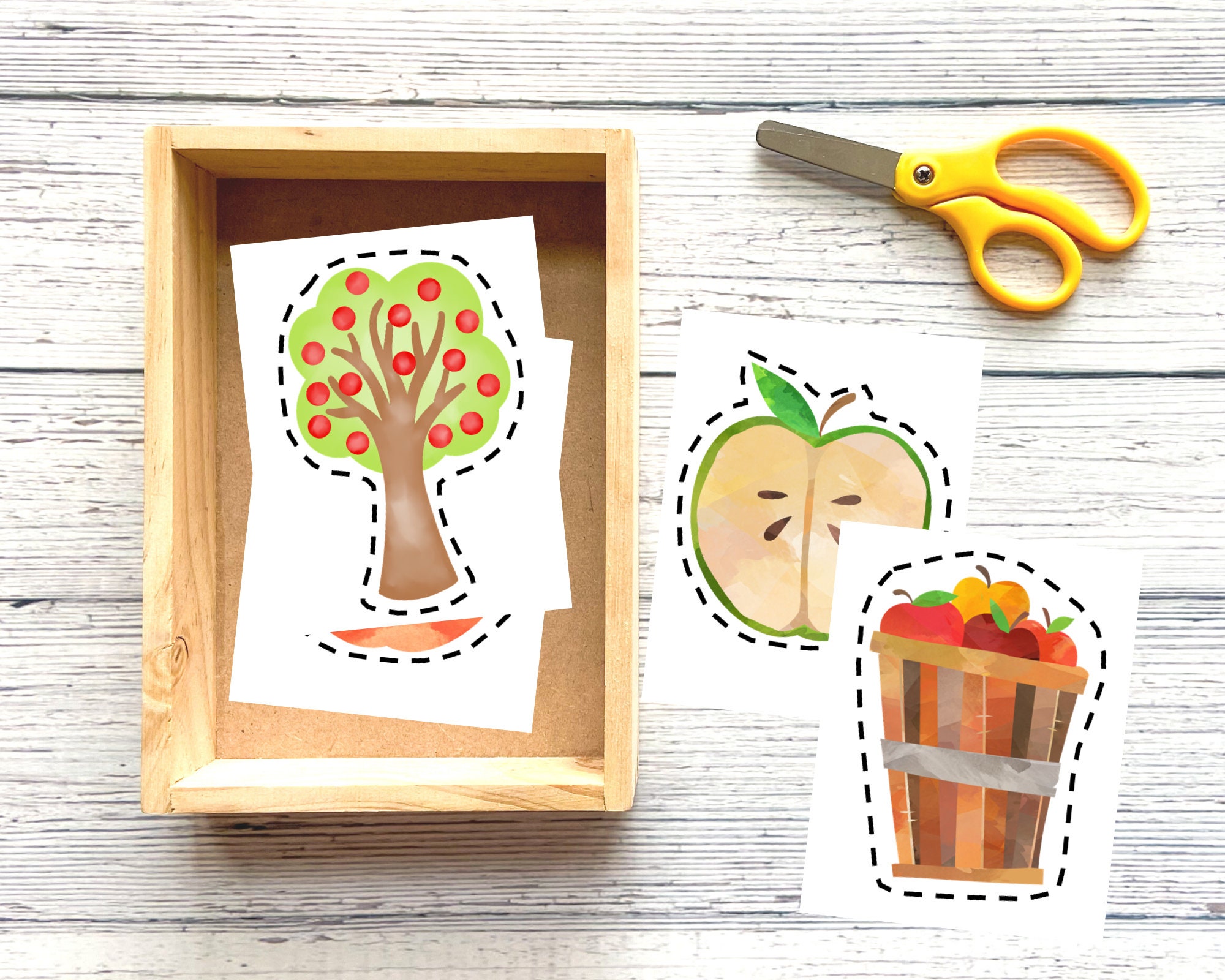 Apple Cutting and Tracing Pages for Preschool Printable | Etsy