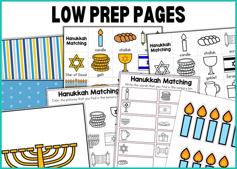 Hanukkah Sensory Bin Activity Printables for Toddlers and Preschoolers ...