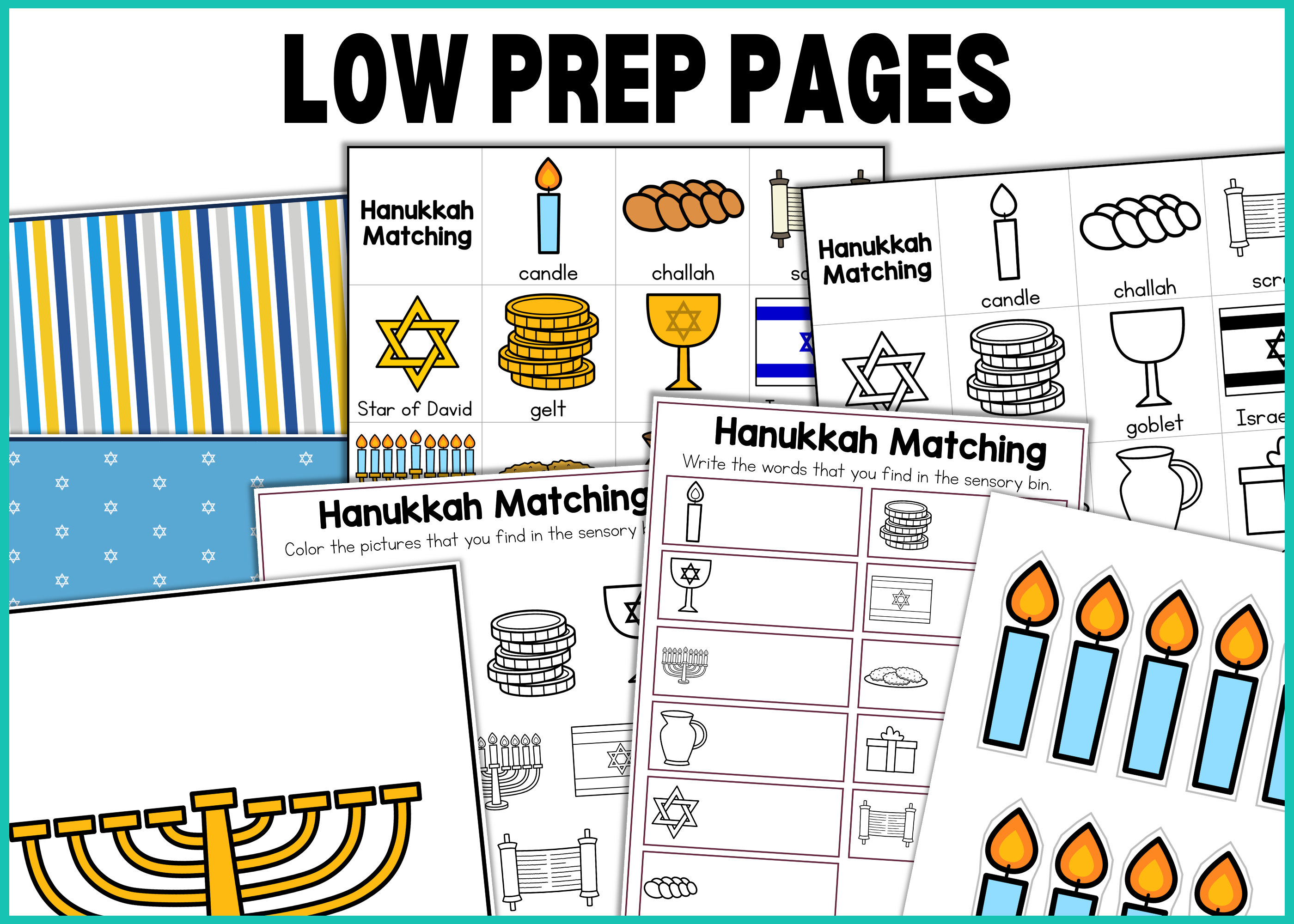 Hanukkah Sensory Bin Activity Printables for Toddlers and Preschoolers ...