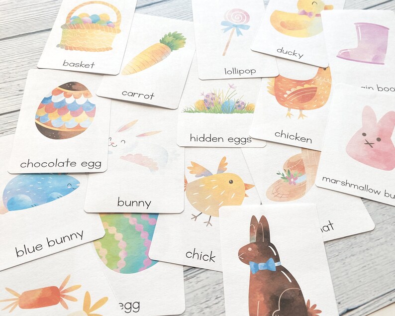 Easter Flashcards for Preschool, Printable Easter Flash Cards ...