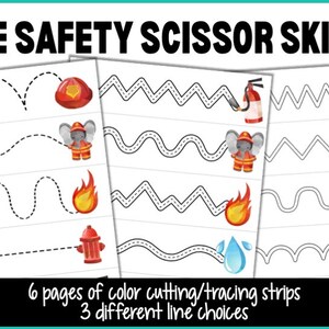 Fire Safety Cutting and Tracing Pages for Preschool, Fire Safety ...