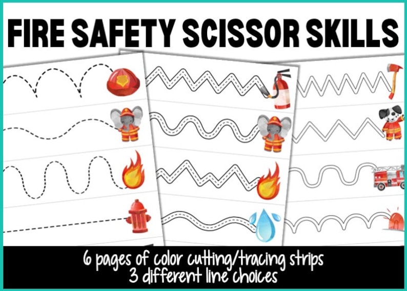 Fire Safety Cutting and Tracing Pages for Preschool, Fire Safety ...