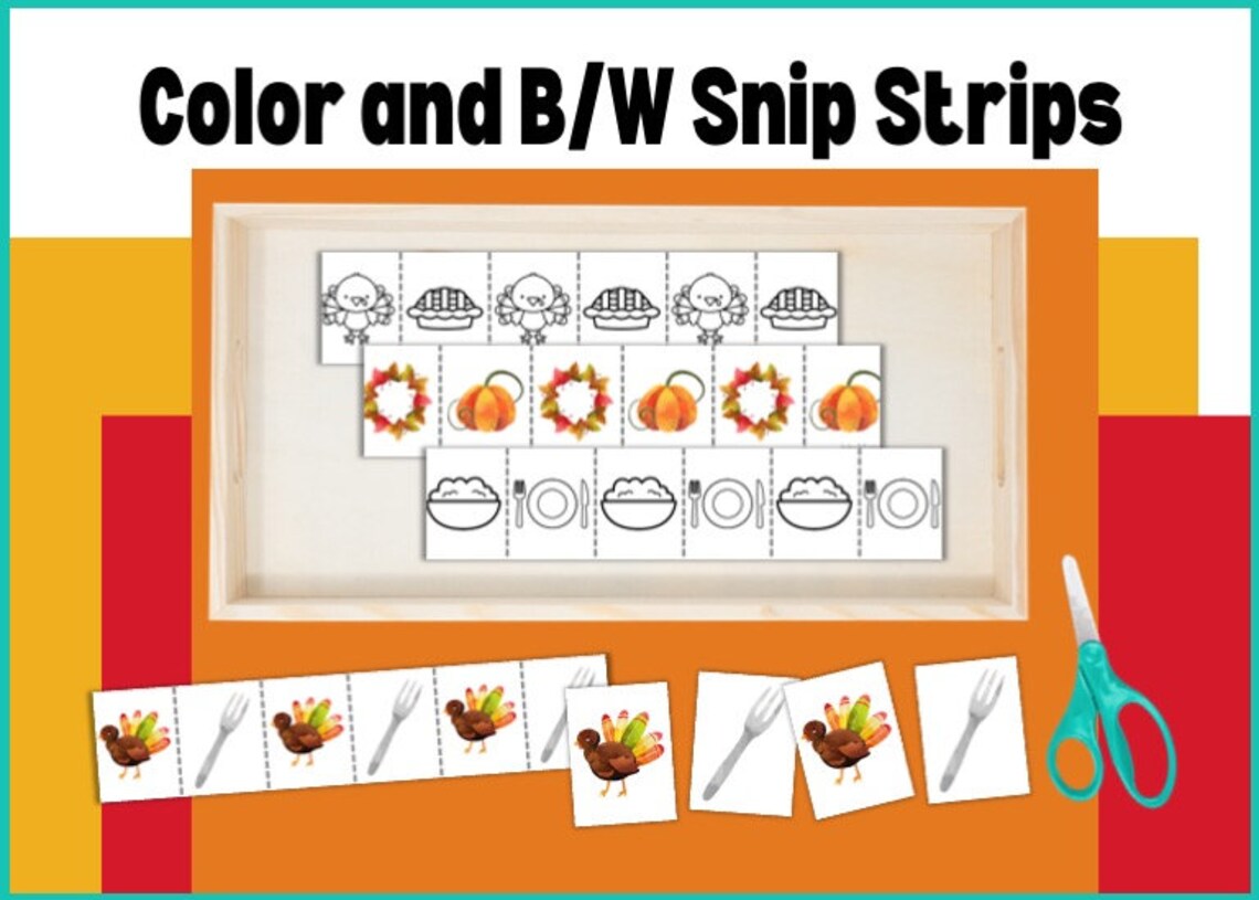 Thanksgiving Cutting and Tracing Pages for Preschool Fine - Etsy