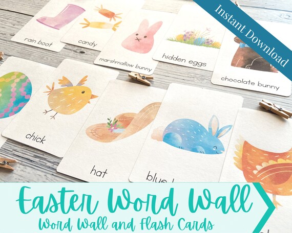 Easter Flashcards for Preschool Printable Easter Flash Cards | Etsy
