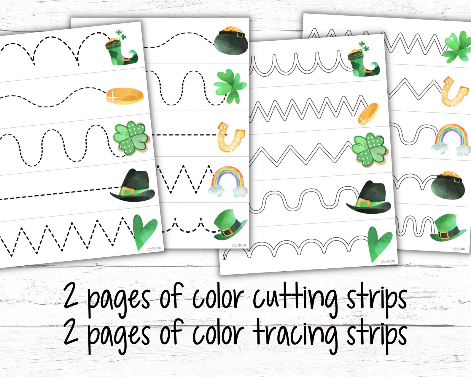 St. Patrick's Day Cutting and Tracing Pages for Preschool - Etsy