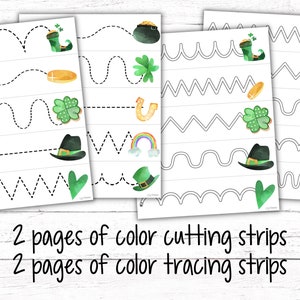 St. Patrick's Day Cutting and Tracing Pages for Preschool - Etsy