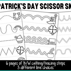 St. Patrick's Day Cutting and Tracing Pages for Preschool, Printable ...