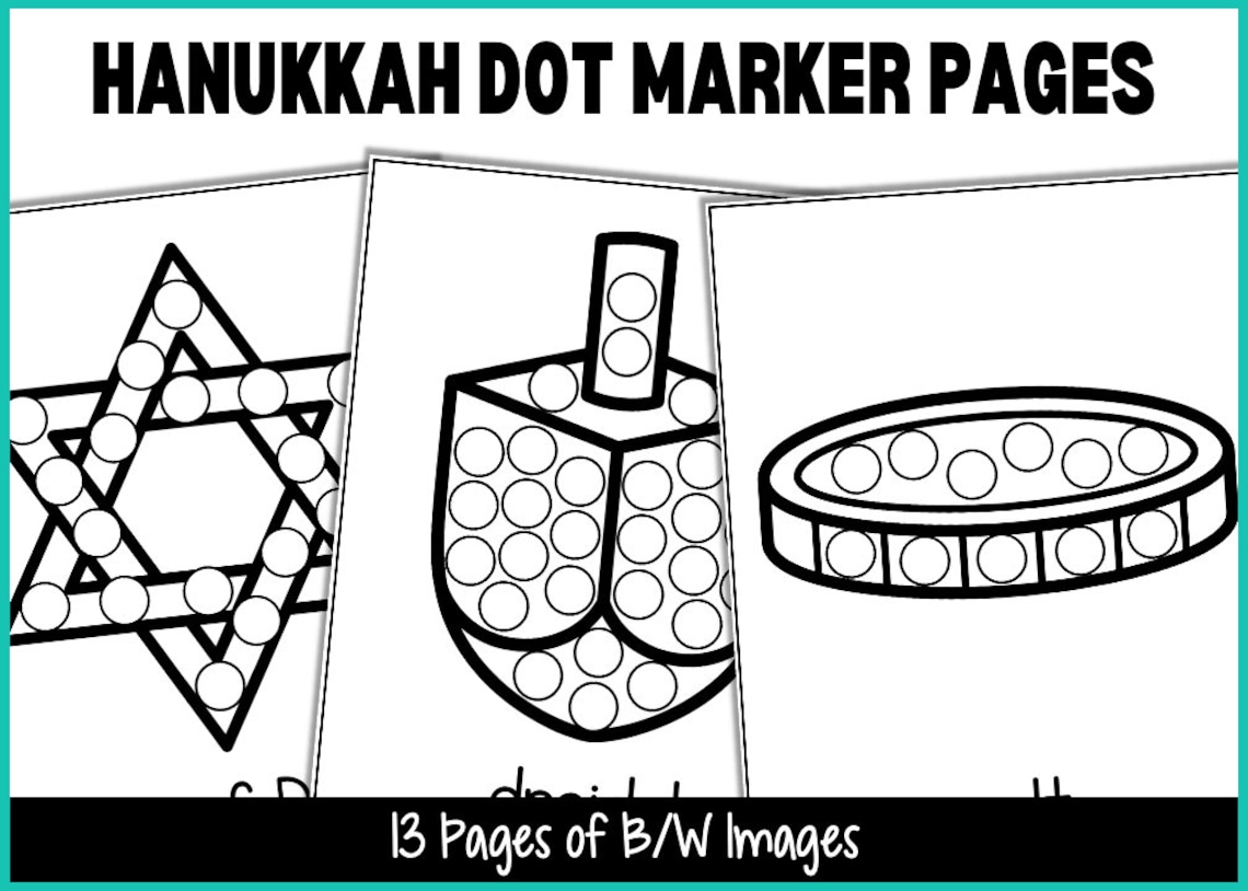 Hanukkah Dot Marker Printable, December Fine Motor Dabber Activities ...
