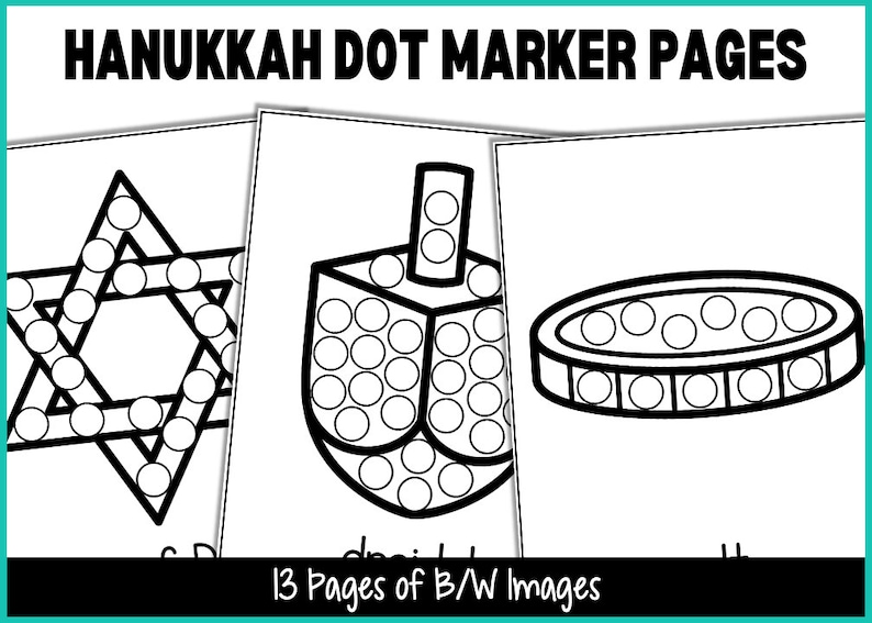 Hanukkah Dot Marker Printable, December Fine Motor Dabber Activities ...