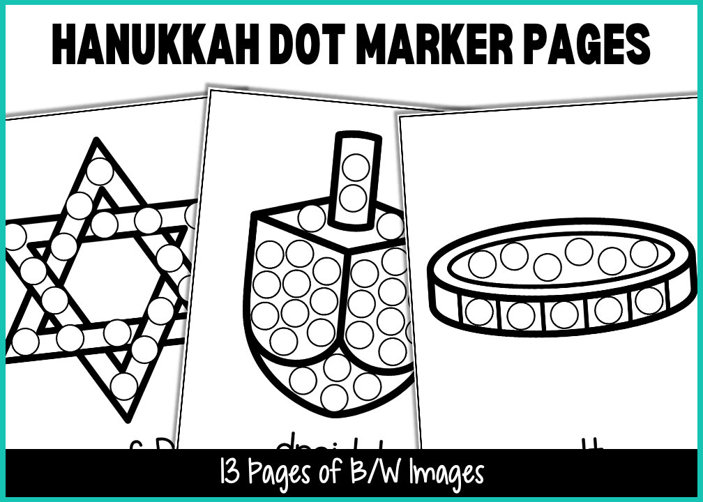 Hanukkah Dot Marker Printable, December Fine Motor Dabber Activities ...