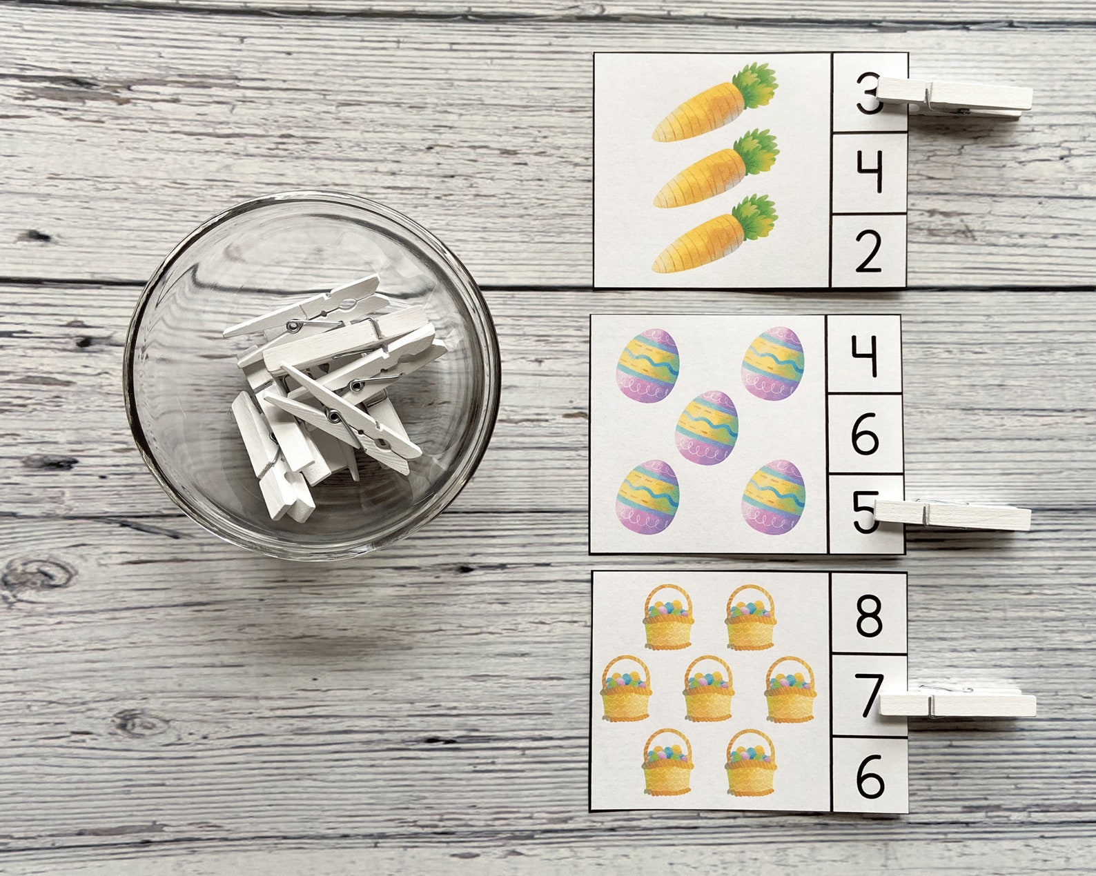 Easter Clip Cards for Preschool | Montessori | Letters and Counting ...