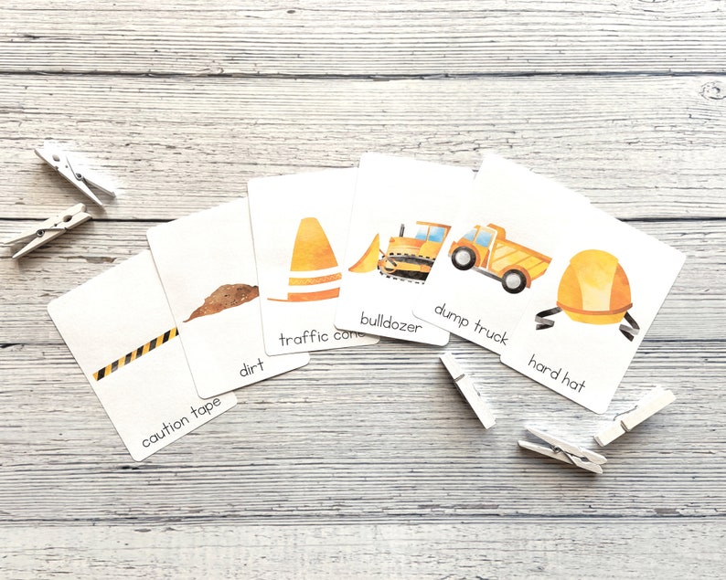 Construction Flashcards for Preschool, Printable Flashcards for ...