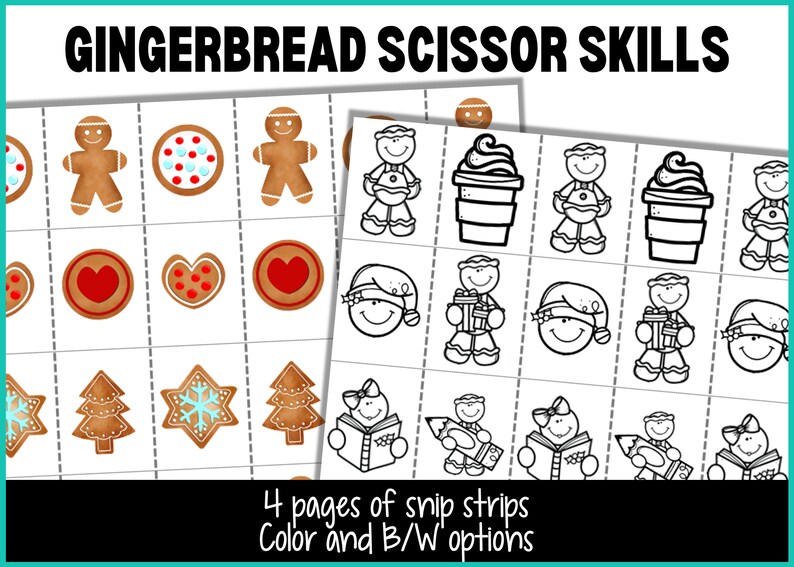 Christmas Gingerbread Cutting and Tracing Pages for Preschool ...
