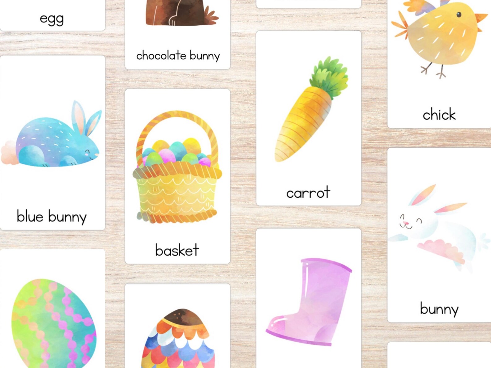 Easter Flashcards for Preschool, Printable Easter Flash Cards ...