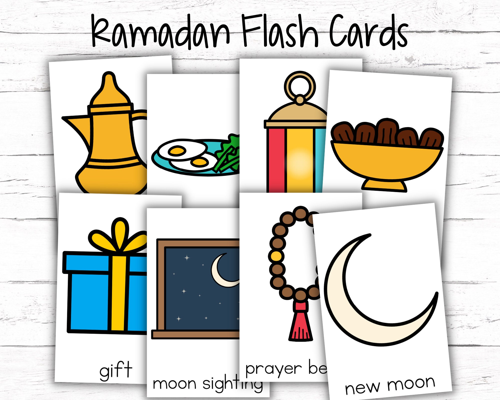 Ramadan Flashcards for Preschool, Printable Flashcards for Toddlers and ...