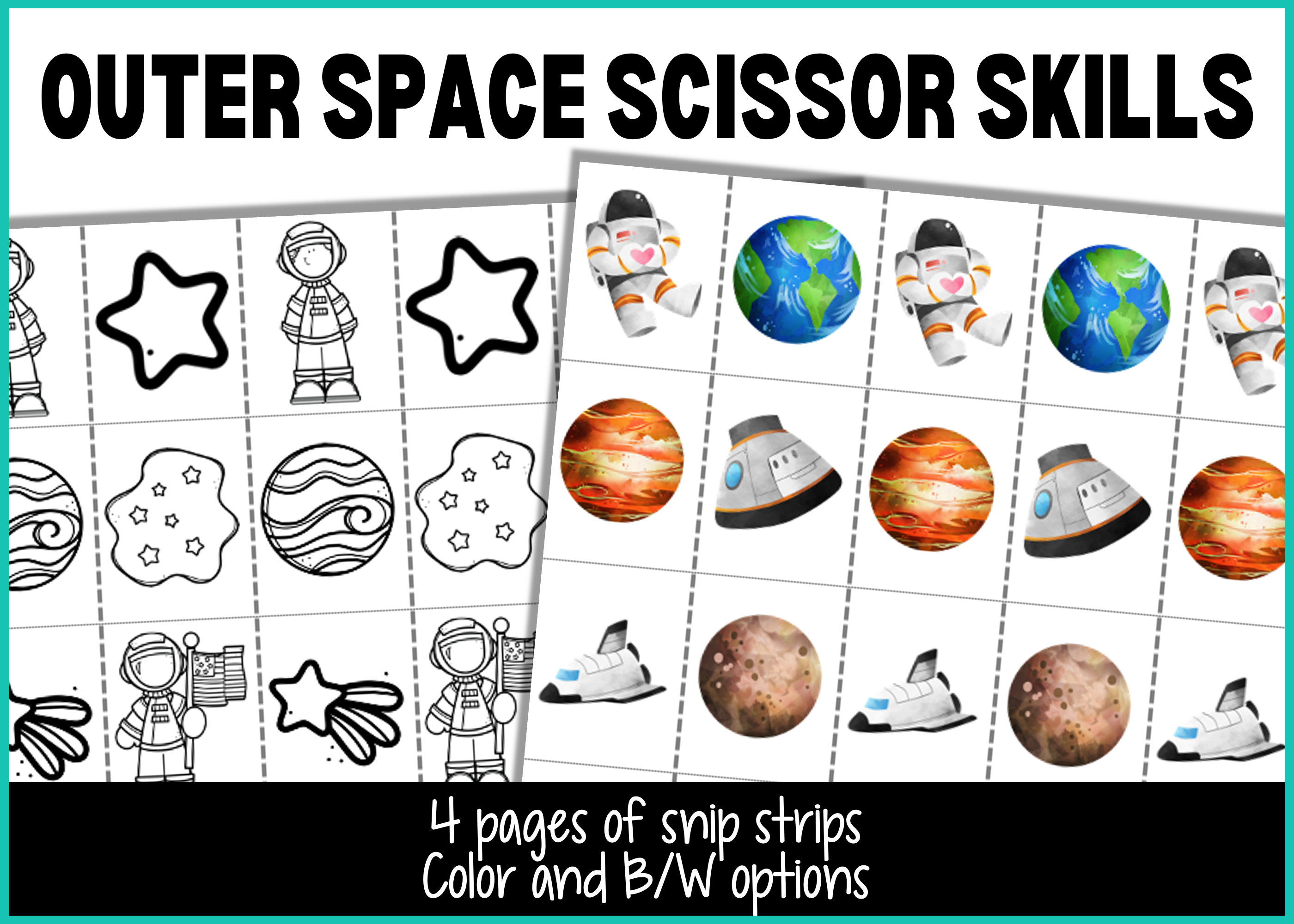 Outer Space Theme Cutting and Tracing Practice for Preschool, Space ...