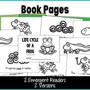 Frog Life Cycle Emergent Reader Book and Activities | Preschool ...