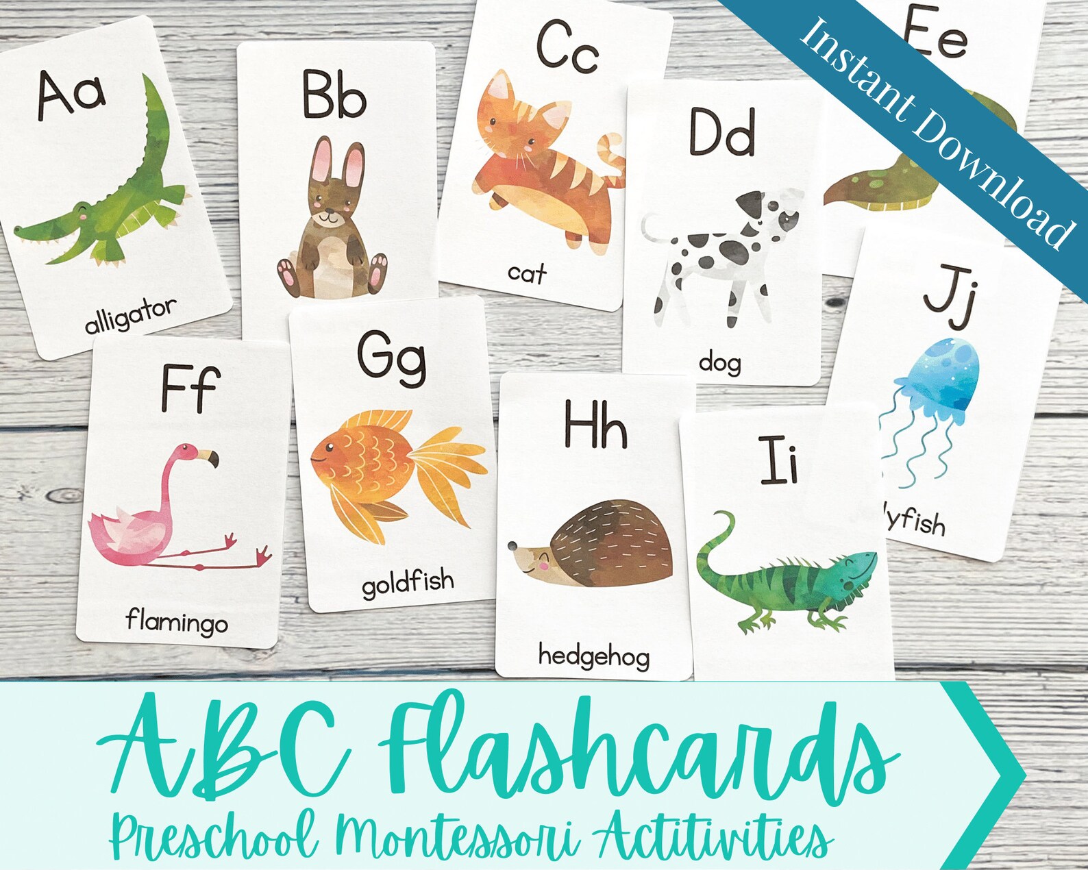 ABC Animal Flashcards for Preschool | Printable Flashcards for Toddlers ...