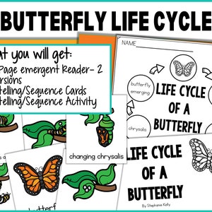Butterfly Life Cycle Emergent Reader Book and Activities - Etsy
