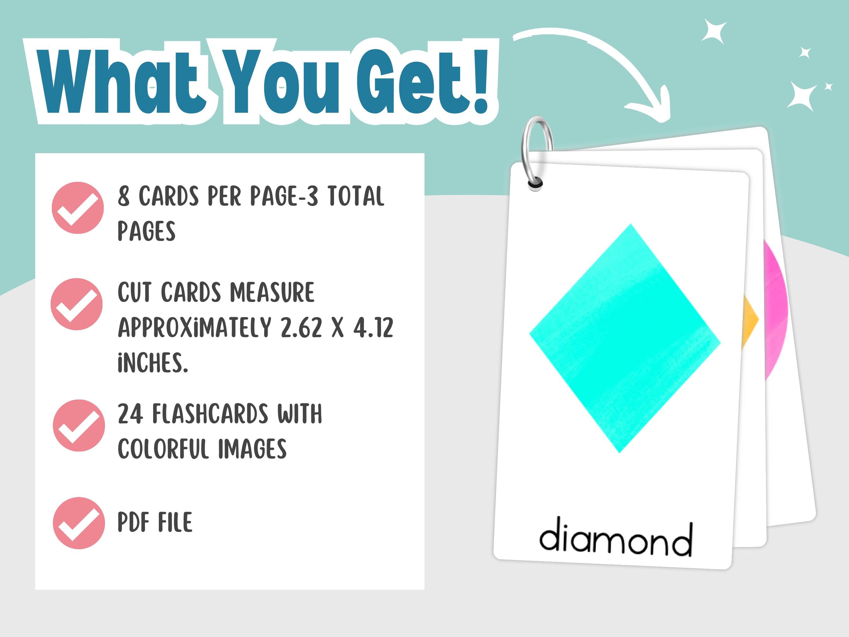 2D Shape Flashcards for Preschool, Printable Shape Flashcards for ...