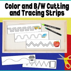 Back to School Cutting and Tracing Pages for Preschool, Printable ...