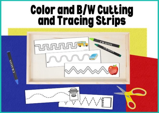 Back to School Cutting and Tracing Pages for Preschool, Printable ...