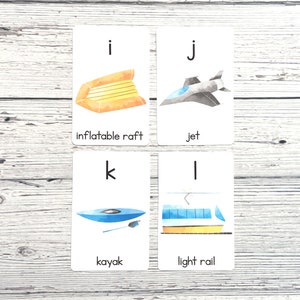ABC Transportation Flash Cards, Vehicle Flashcards, Alphabet Vehicle ...