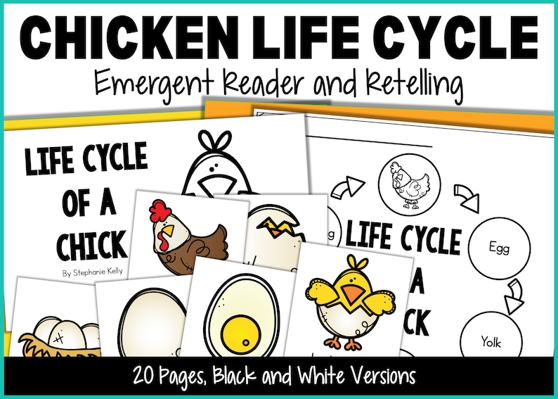 Chicken Life Cycle Emergent Reader Book and Activities | Homeschool ...
