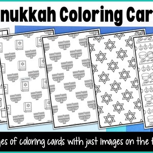 Hanukkah Coloring Cards, Kids Hanukkah Coloring Pages, Hanukkah ...