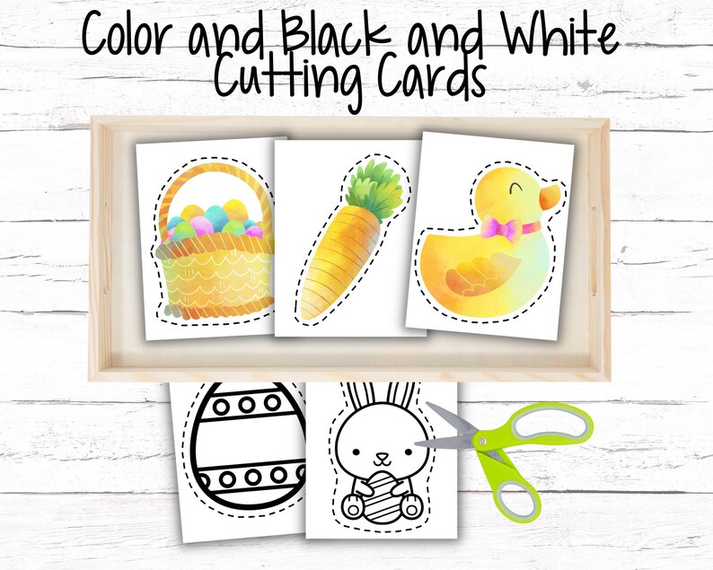 Easter Cutting and Tracing Pages for Preschool Easter - Etsy