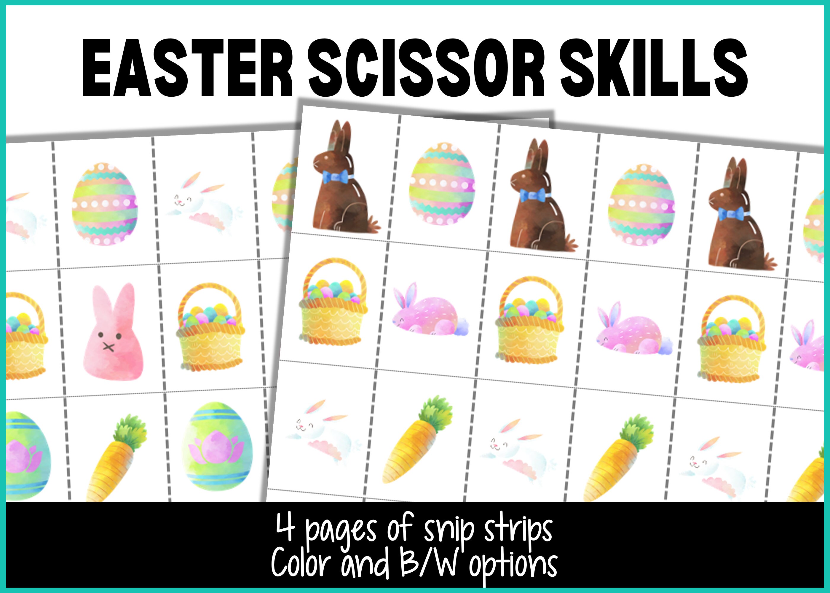 Easter Cutting and Tracing Pages for Preschool, Easter Printable ...