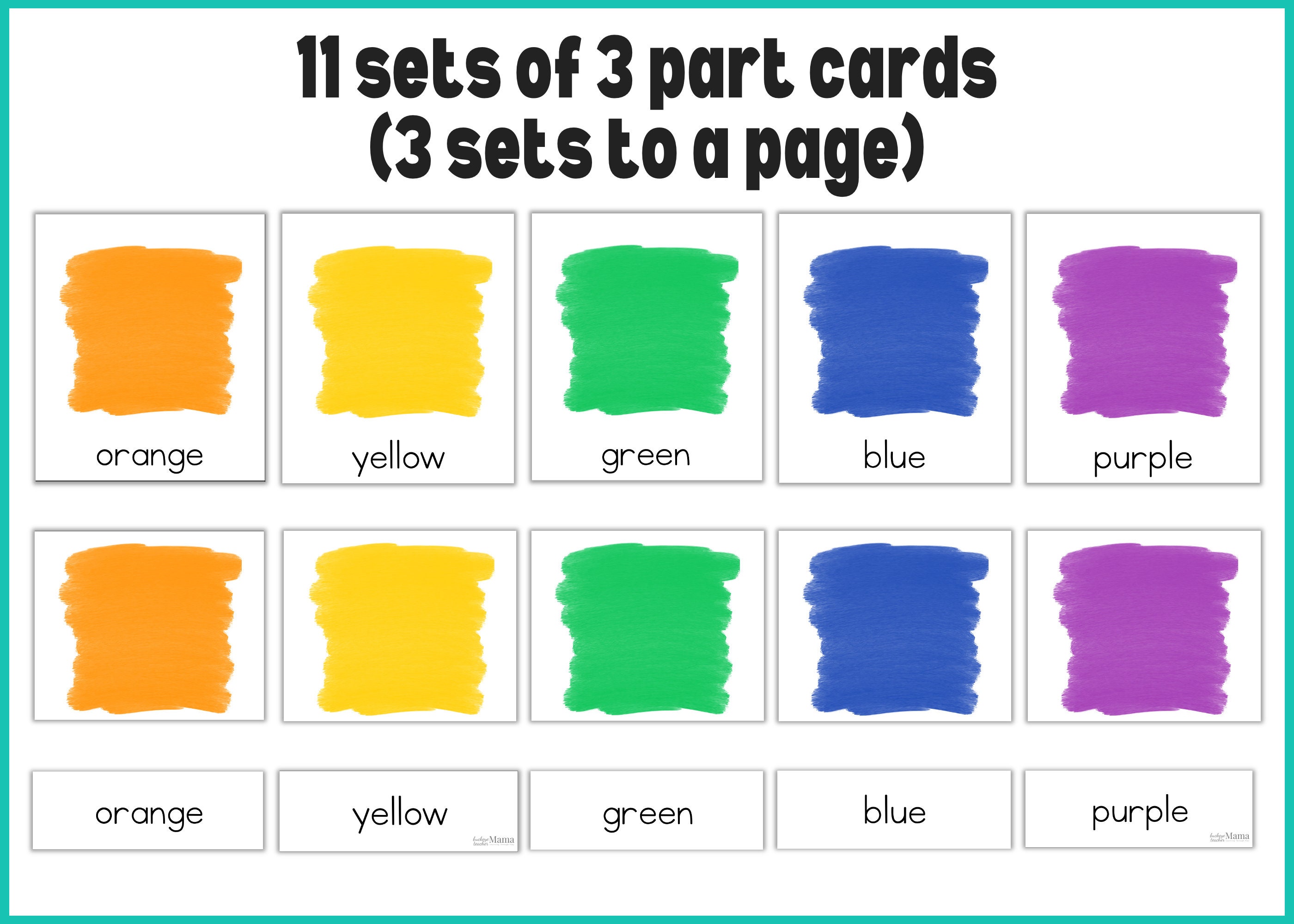 Color Flashcards for Preschool, Printable Shape Flashcards for Toddlers ...