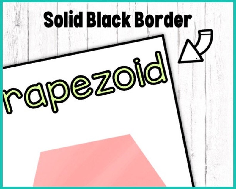 Printable Shape Posters Classroom Decor, White, Classic, Watercolor, 2D ...