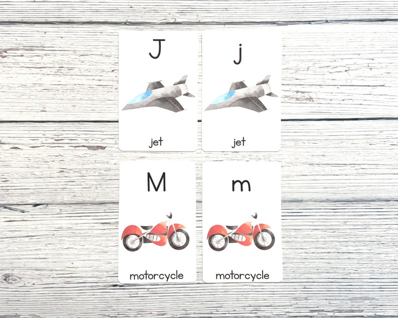 ABC Transportation Flash Cards, Vehicle Flashcards, Alphabet Vehicle ...