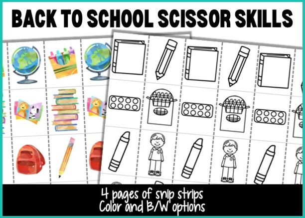 Back to School Cutting and Tracing Pages for Preschool, Printable ...
