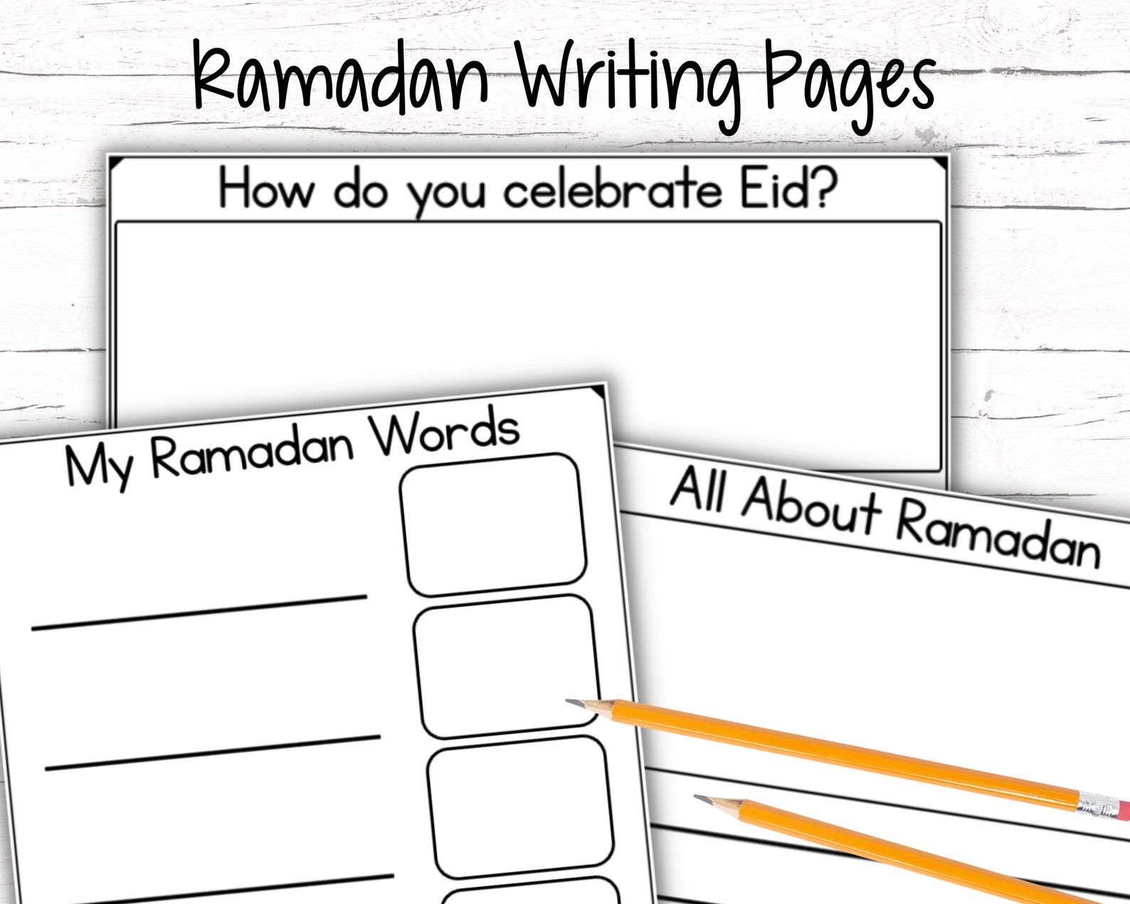 Ramadan Flashcards for Preschool, Printable Flashcards for Toddlers and ...
