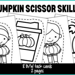 Pumpkin Cutting and Tracing Pages for Preschool, Printable, Scissor ...