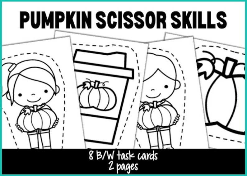 Pumpkin Cutting and Tracing Pages for Preschool, Printable, Scissor ...