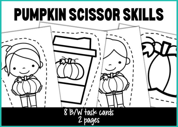 Pumpkin Cutting and Tracing Pages for Preschool, Printable, Scissor ...
