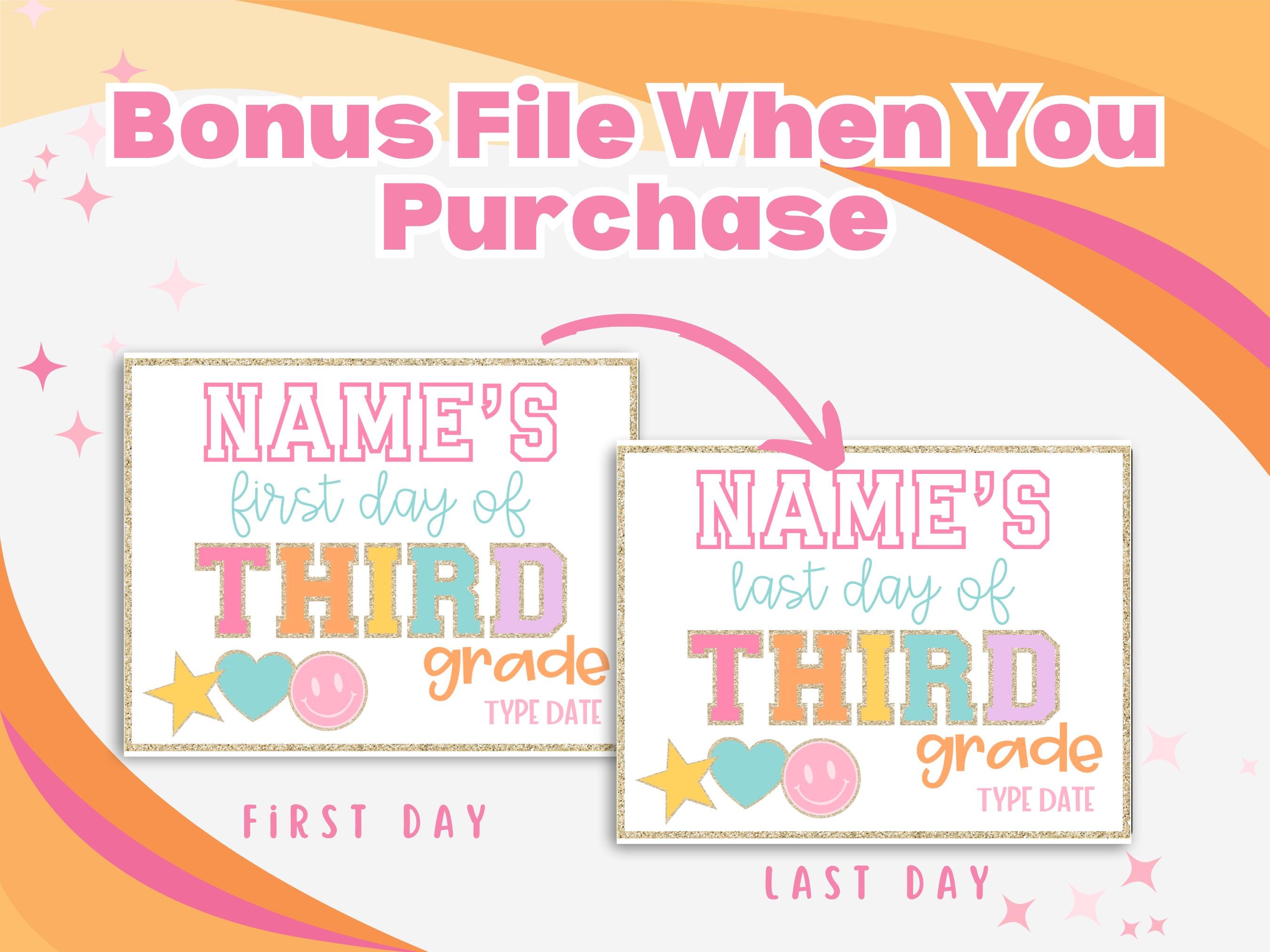 Editable First Day of Third Grade Sign, First Day of School Printable ...