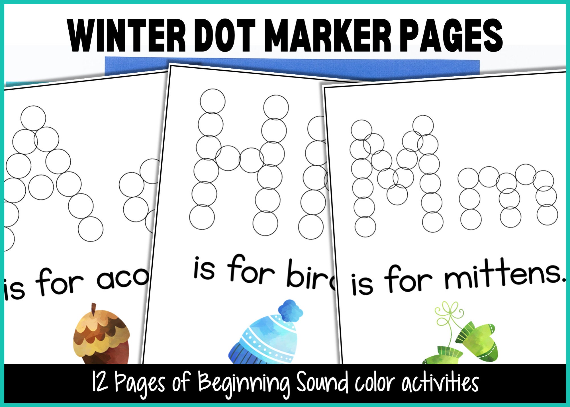Winter Dot Marker Activities for Preschool, January Fine Motor Dabber ...