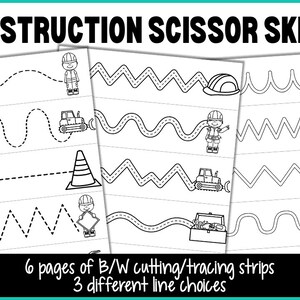 Construction Scissor Practice Activity for Preschool, Fine Motor ...