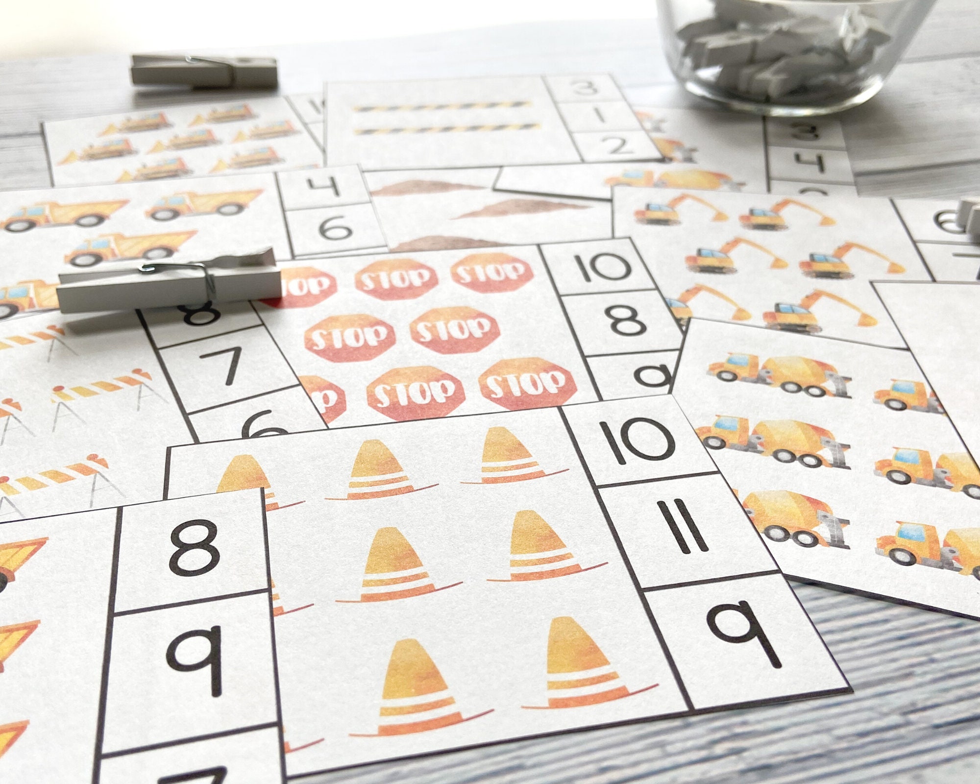Construction Clip Cards for Preschool Montessori Letters - Etsy