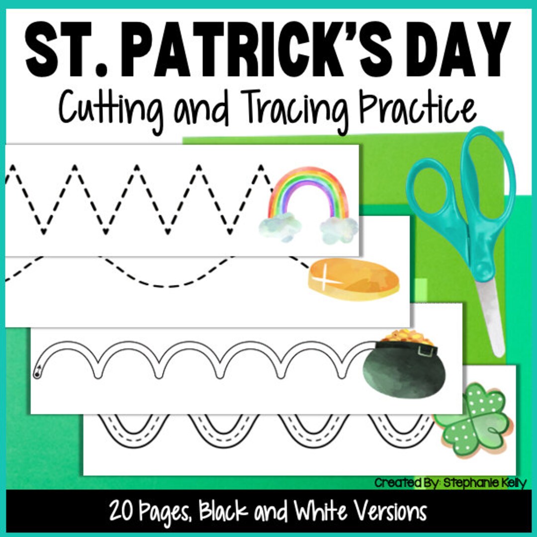 St. Patrick's Day Cutting and Tracing Pages for Preschool, Printable ...