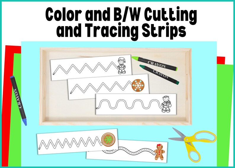 Christmas Gingerbread Cutting and Tracing Pages for Preschool ...