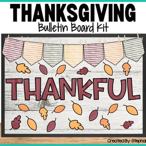 Thanksgiving Bulletin Board Set, Fall Bulletin Board Kit, Thankful ...