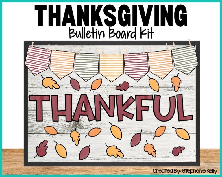 Thanksgiving Bulletin Board Set, Fall Bulletin Board Kit, Thankful ...