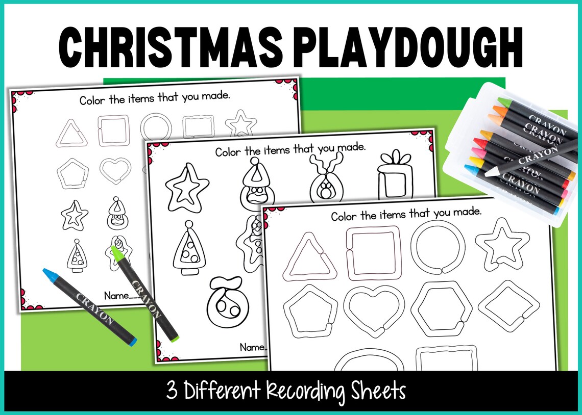 Christmas Playdough Mats for Fine Motor, Fine Motor Activity ...