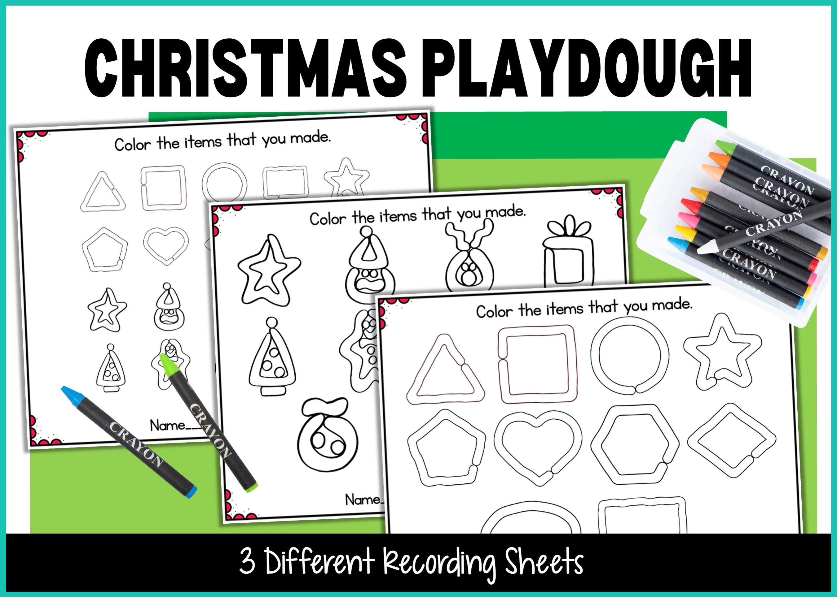 Christmas Playdough Mats for Fine Motor, Fine Motor Activity ...